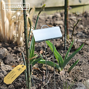 GardenMate 50-Pack Weatherproof Large Zinc Metal Plant Labels, Height 11.5", Label Area 3 1/2 x 1 1/4"