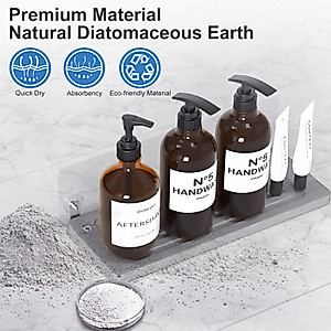 TEAMOLA Quick Drying Stone Shower Caddy, 2 Pack Water Absorbent Diatomite Tray Diatomaceous Earth Kitchen Soap Dish,Hand soap Holder, Water Absorbing Stone Used for Home & Kitchen Storage