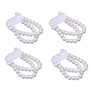 4Pcs Elastic Pearl Wrist Corsage Bands Wristlets Stretch Pearl Wedding Wristband Faux Pearl Bead Corsage Accessories Bracelets DIY Wrist Bands for Wedding Party Prom Bride Bridesmaid Handmade Corsage