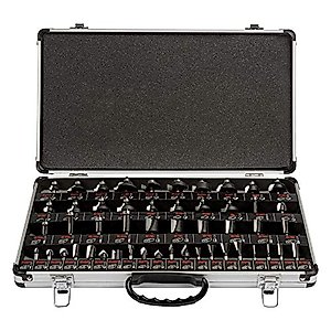 Trend 50 Piece Router Bit Starter Set, 1/4 Inch Shank, Tungsten Carbide Tipped, Aluminum Case Included, SET/SS50X1/4TC