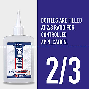 MITREAPEL Ca Glue with Activator (2 x 1.7 oz - 2 x 6.7 fl oz), Ca Glue for Woodworking, Cyanoacrylate Glue and Activator for Wood, Plastic, Metal, Leather, Ceramic and Craft - Instant Bond - 2 Pack