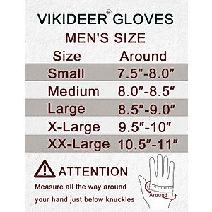 VIKIDEER Super Warm Fur Gloves Mens Leather Gloves Real Rabbit Fur Lined Touchscreen Driving Gloves Black Large