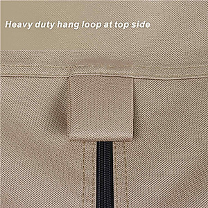 Porch Shield Patio Hanging Egg Chair Cover - 600D Waterproof Outdoor Double Seat Wicker Swing Egg Chair with Stand Protector, Light Tan & Khaki