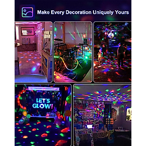 [2-Pack] Sound Activated Party Lights with Remote Control Dj Lighting, RGB Disco Ball Light, Strobe Lamp 7 Modes Stage Par Light for Home Room Dance Parties Bar Karaoke Christmas Wedding Show Club