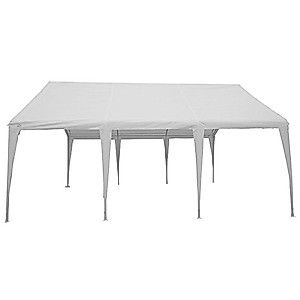 Impact 20' x 20' x 12' Portable Carport Garage Canopy, Outdoor Party Tent with 8 Dressed Legs, White