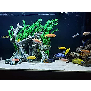 Saim 24" Large Aquarium Plants Artificial Plastic Fish Tank Plants Decorations Ornament for Fish Tank