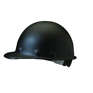 Fibre-Metal Hard Hat Injection Molded Roughneck Fiberglass with 8-Point Ratchet Suspension, Black, Medium