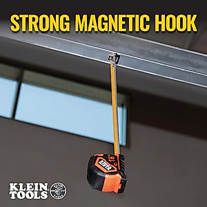 Klein Tools 9216 Tape Measure, Heavy-Duty Measuring Tape with 16-Foot Double-Hook Double-Sided Nylon Reinforced Blade, with Metal Belt Clip