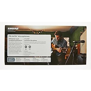 Shure PGA57 Dynamic Microphone - Professional Quality Instrument Mic with Cardioid Pick-up Pattern, 3-in XLR Connector, 15' XLR-to-XLR Cable, Stand Adapter and Zipper Pouch, (PGA57-XLR)