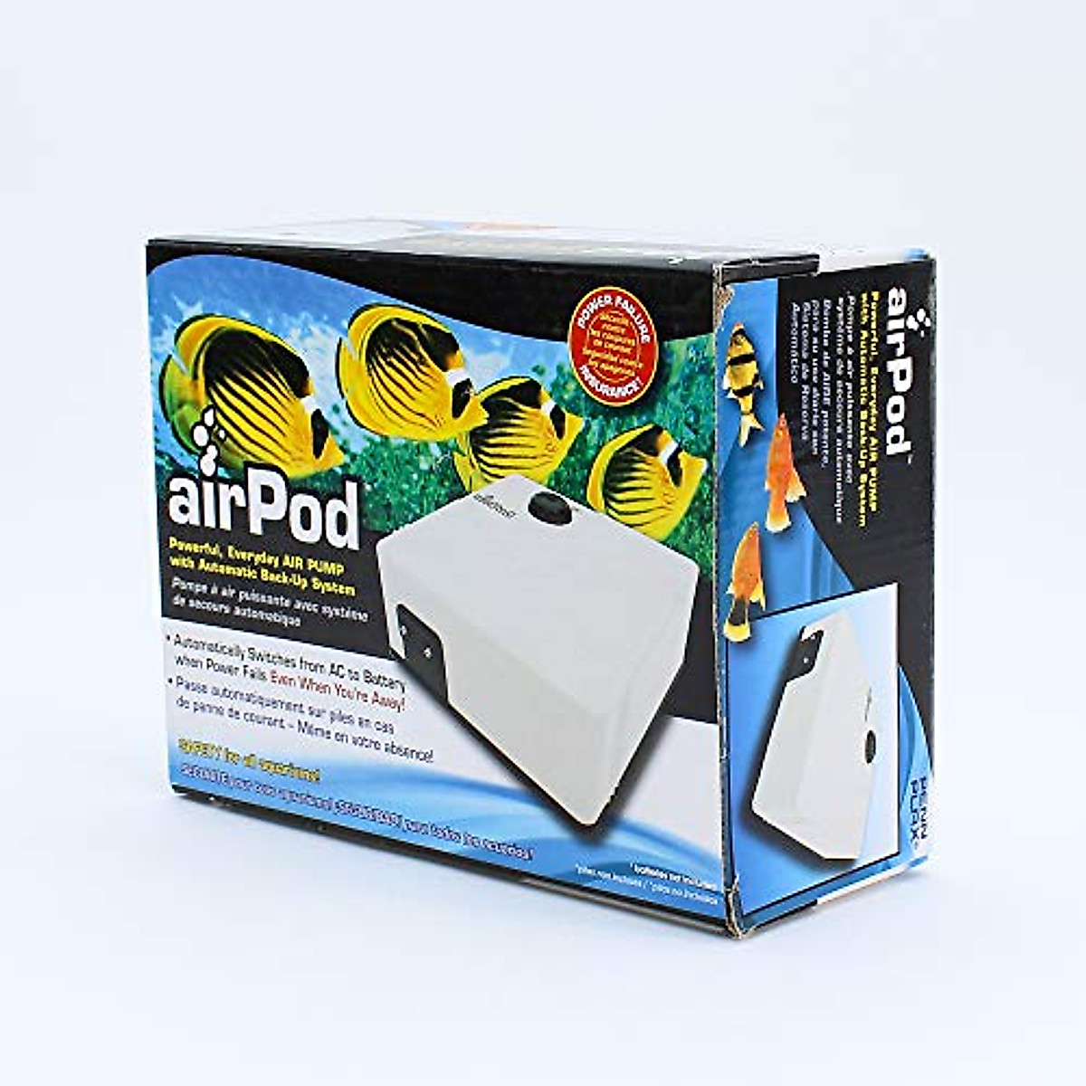 Penn-Plax Air Pod Aquarium Air Pump for Power Outage Automatic Turn On Keeps Fish Safe Up to 55 Gallons, Model:APB1