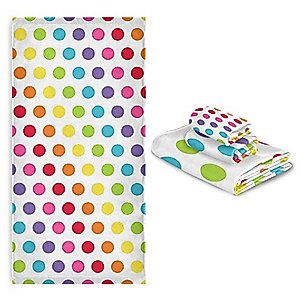 CaTaKu Towels Set 3-Piece, Rainbow Polka Dot Towel Bathroom Sets, 1 Bath Towel, 1 Washcloth, 1Hand Towel, Polka Dot Towel Set of 3 Soft Multifuntion for Home Kitchen Hotel Gym Swim Spa.