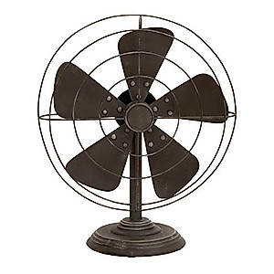 Deco 79 Metal Fan Sculpture, 15" x 8" x 18", Black