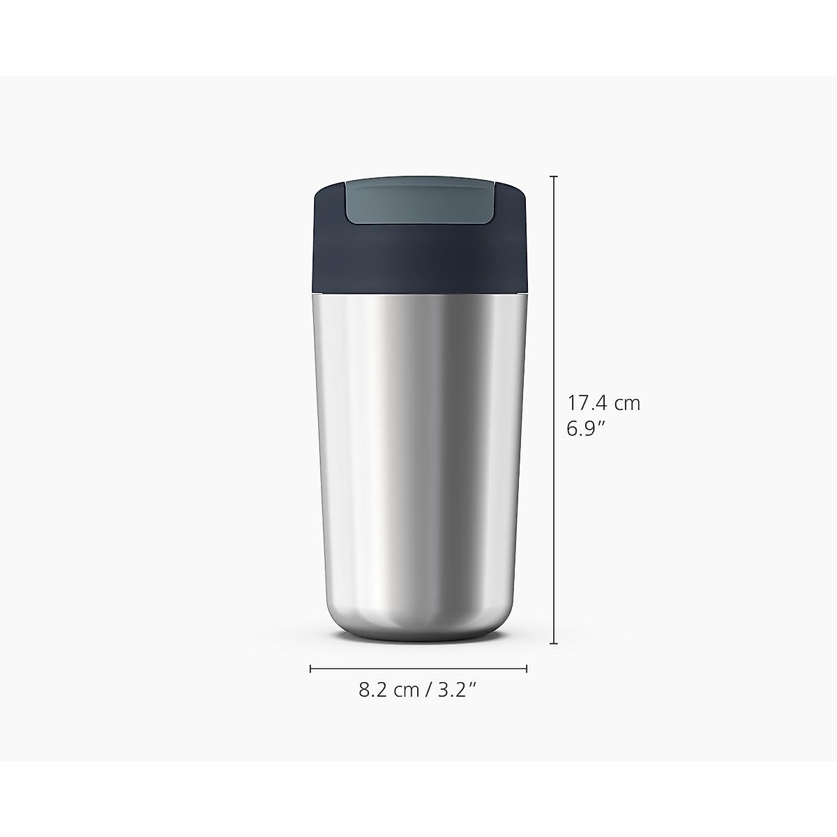 Joseph Joseph Sipp Stainless Steel Insulated Travel mug, Hygienic Leakproof reusable Vacuum thermal mug, Coffee & Tea Insulated Cup - 16 fl. oz