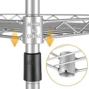 BATHWA 6-Tier Metal Wire Rack, Free Standing Shelving Unit, Adjustable Heavy Duty Storage Shelves for Kitchen Organization, with Leveling Feet and Stainless Side Hooks, Silver