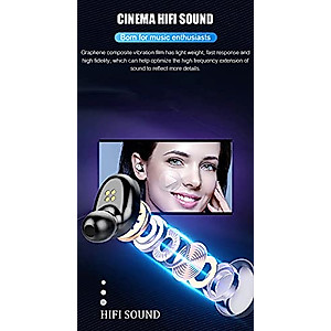 8D True Stereo - Wireless Gaming Headset - Noise Cancelling - TWS Mini in-Ear Earbud with Microphone - Bluetooth Headphones - Wireless Earbuds for Both Apple and Android Smartphones. (Black)