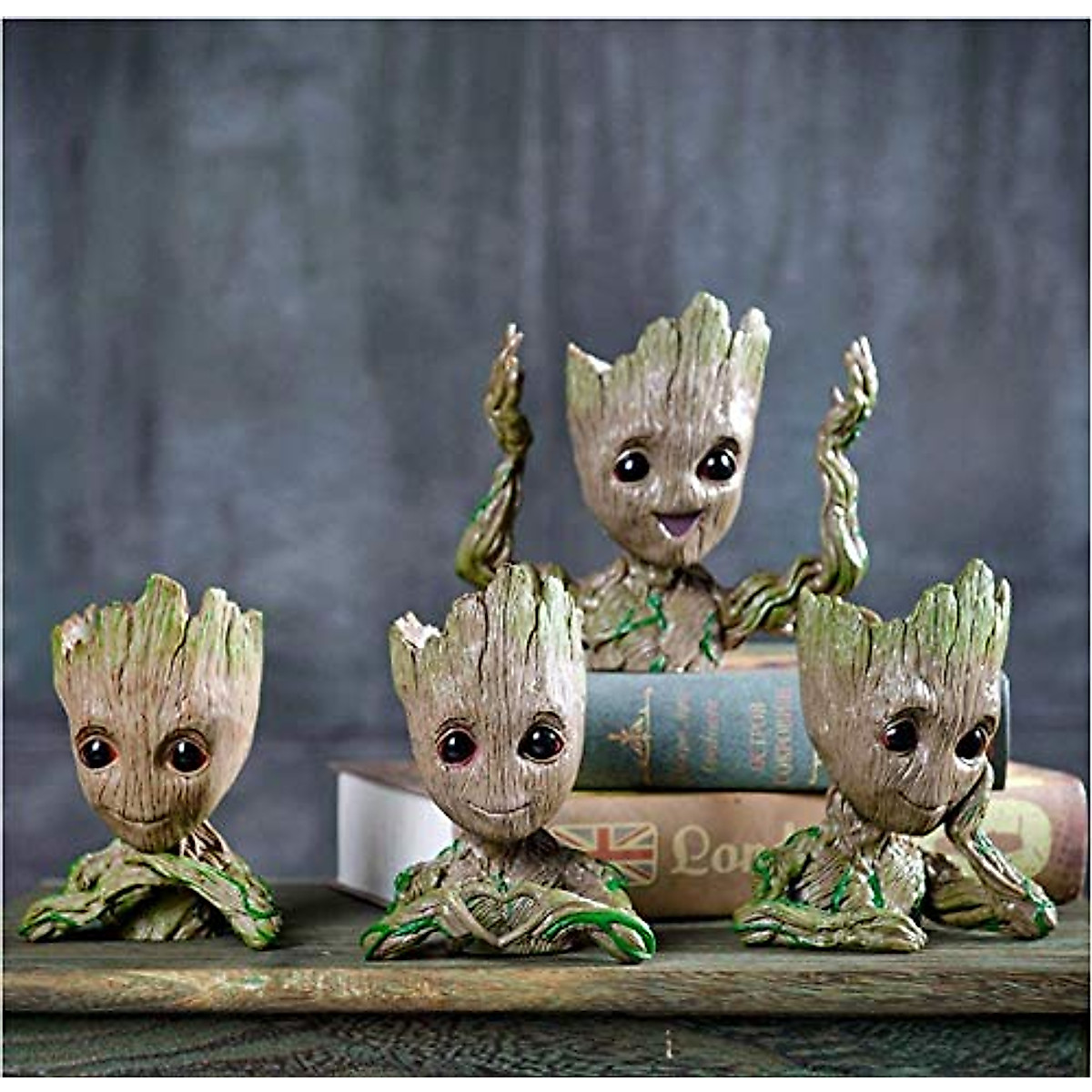 Baby Groot Flowerpot Tree Man Planter Flower Pot with Drainage Hole Pencil Pen Holder,Diligencer Office Party Ornament Christmas Birthday Gift Planter 6