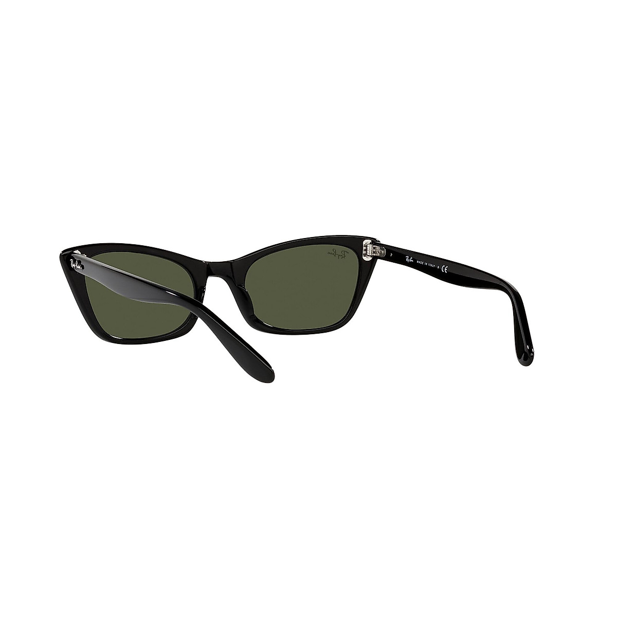 Ray-Ban Women's RB2299 Lady Burbank Cat Eye Sunglasses, Black/Green, 52 mm