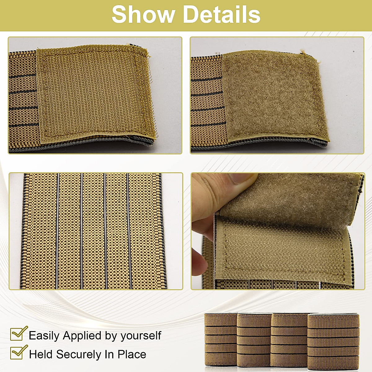 Elastic Bandage Spare Parts Wrap Elastic Wrap Strape Band Straps Banda Elastica Lipo Pad Band Beauty Machine Accessories 3 Size 10 pcs Tan Elitzia
