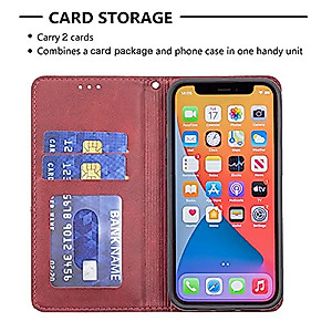 Fansipro Wallet Folio Case for SAMSUNG Galaxy A40, Premium PU Leather Slim Fit Cover for Galaxy A40, 2 Card Slots, 1 Transparent Photo Frame Slot, Easy Fit, Red