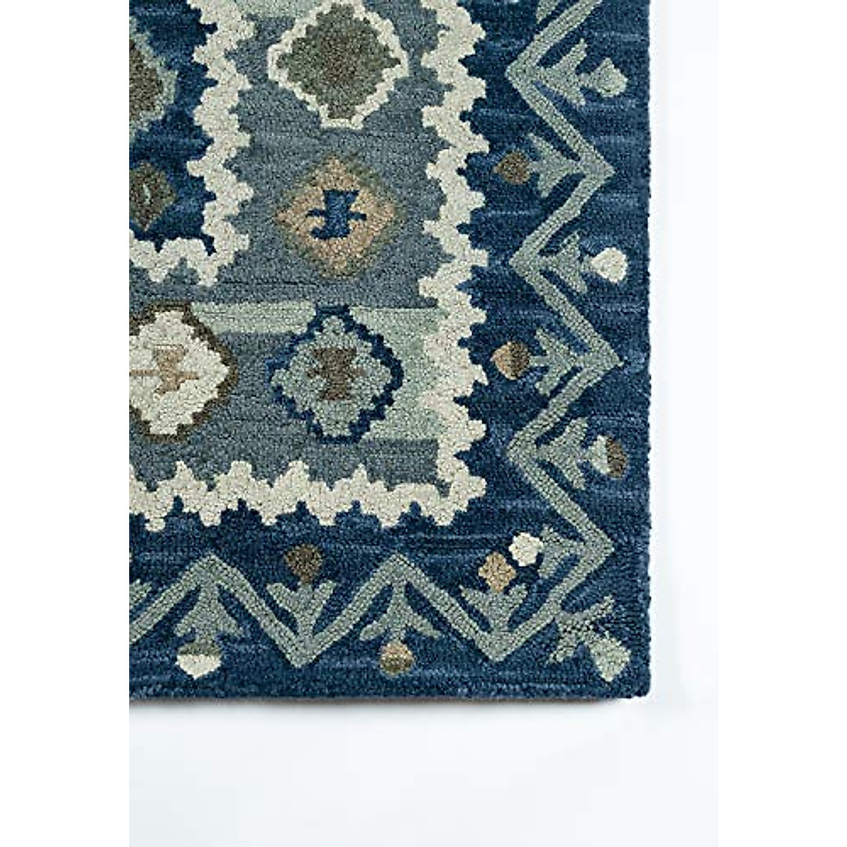 Momeni Tangier Wool Hand Tufted Traditional Indoor Area Rug, Blue, 8' X 11'