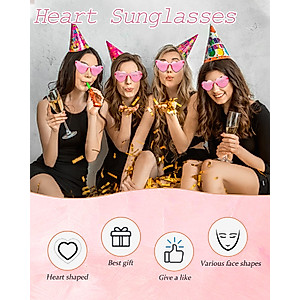 Salfboy 200 Pairs Heart Shaped Sunglasses Heart Sunglasses Bulk Candy Color Plastic Sunglasses Valentines Party Favors