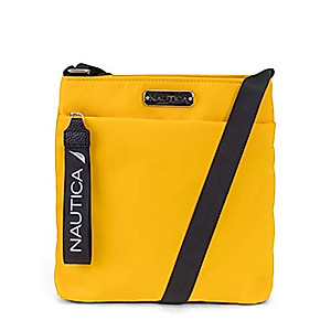 Nautica womens Diver Nylon Small Crossbody Bag Purse With Adjustable Shoulder Strap Cross Body, Sunny (Yellow), One Size US