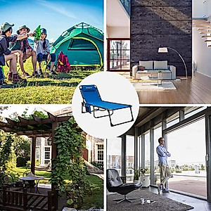 KingCamp Lounge Chair, 74.8''x23.2''x14.5'', Blue-2 Pack