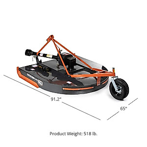 Titan Attachments 5 FT Standard Series Compact Rotary Brush Cutter, Slip Clutch PTO Shaft