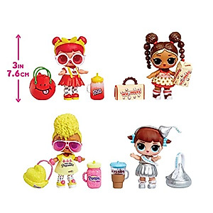 LOL Surprise Loves Mini Sweets Dolls 4-Pack #1 Jolly Rancher, Hot Tamales, Hershey’s Chocolate, Chupa Chups, w/ 32 Surprises, Candy Theme, Accessories, Collectible Doll, Paper Packaging