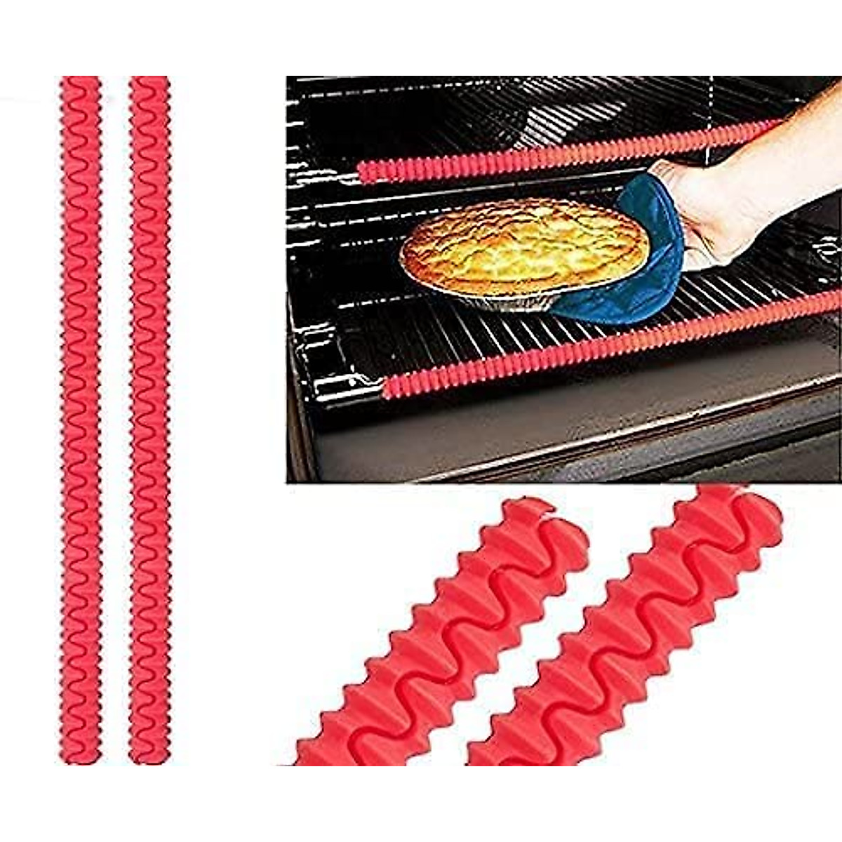 2 Pack Non Stick Large Oven Liner & Silcone Rack Shield Protectors Edge Liner Cover