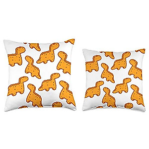 Zone - 365 Chicken Nuggets Lover Gift Cute Dino T-Rex Chicken Nugget Pattern Funny Tyrannosaurus Throw Pillow, 18x18, Multicolor