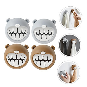 JOINPAYA 4pcs Towel Hooks Kitchen Towel Hook Towel Holder Wall Hooks for Towels Bathroom Accessories Towel Hook for Bathroom Wall Stick on Towel Hook Towel Rack Cabinet Door Pp