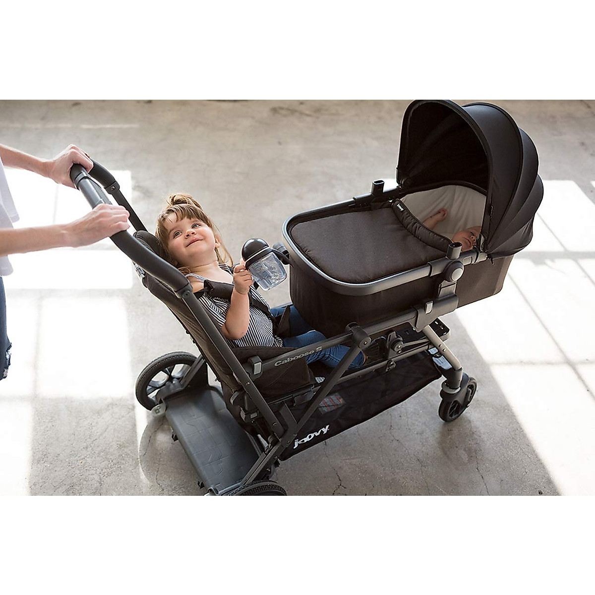 Joovy Portable Stroller Bassinet with Zip Closure, UPF 50 Sun Canopy - Compatible Qool and Caboose RS Strollers (Adapters Sold Separately)