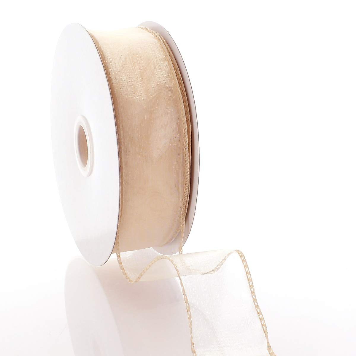 Ribbon Traditions 1.5" Wired Sheer Organza Ribbon Emerald Green 10 Yards