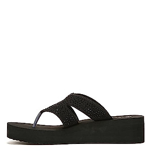 BZees Womens Rio Thong Sandal, Black, 7 US
