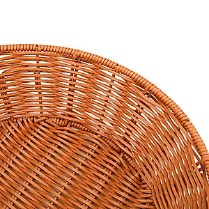 WUWEOT 2 Pack Woven Bread Basket, 12 Inch Round Imitation Rattan Fruit Basket, Tabletop Food Vegetables Serving Basket, Vintage Round Food Serving Baskets, Brown