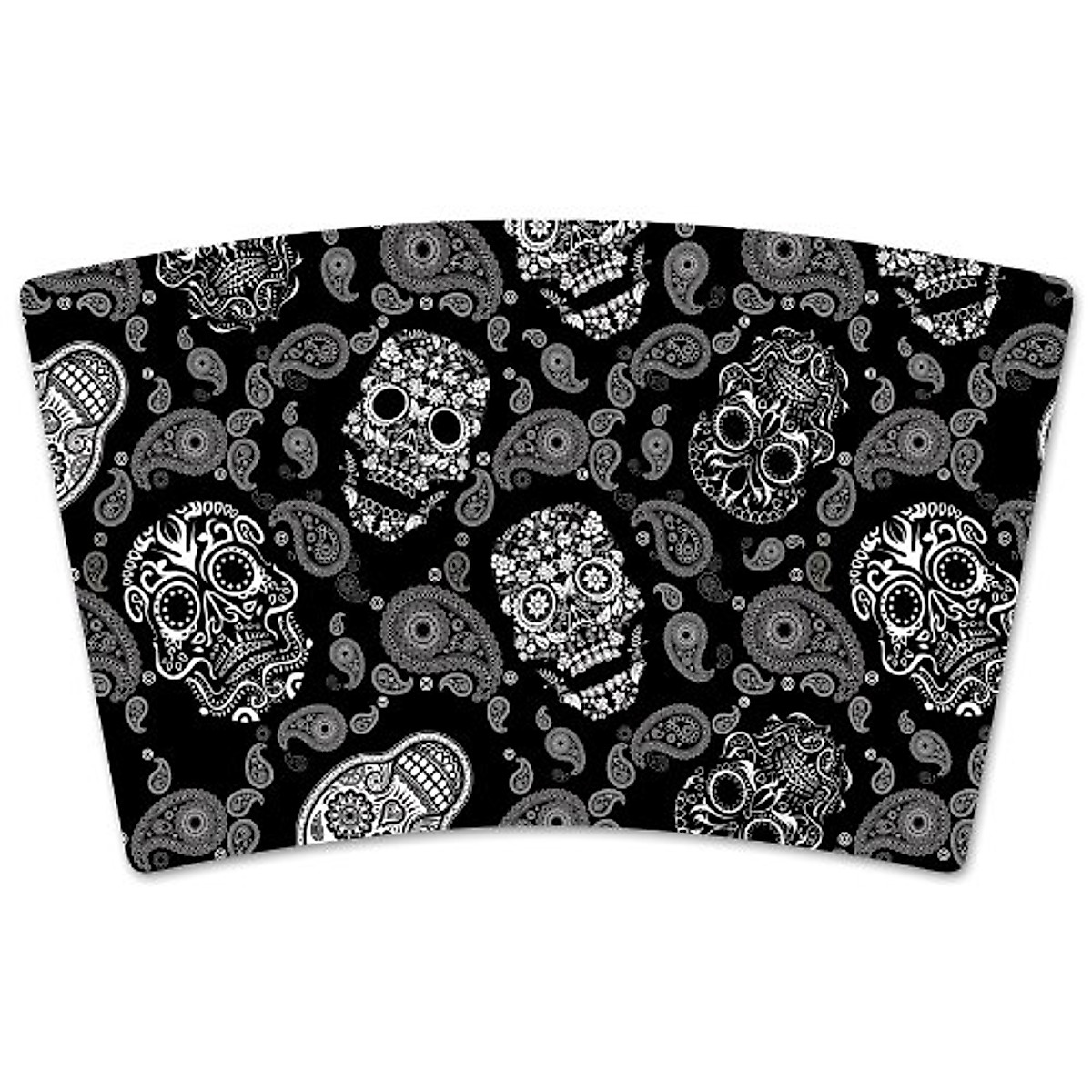 Mugzie White Sugar Skulls"Mini" Travel Mug with Insulated Wetsuit Cover, 12 oz, Black