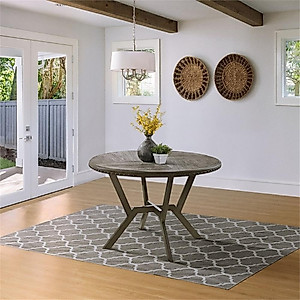 BOWERY HILL 45" Round Dining Table in Rustic Distressed Gray