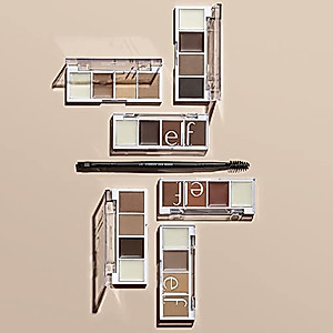 e.l.f. Bite-Size Brow, Mini Brow Quad with Ultra-Pigmented Waxes & Powders, Eyebrow Grooming & Makeup Kit, Neutral Brown, 0.14 Oz