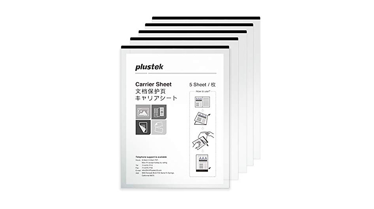 Plustek Document Carrier Sheets (5 Pack) - Protect Fragile A4/A3