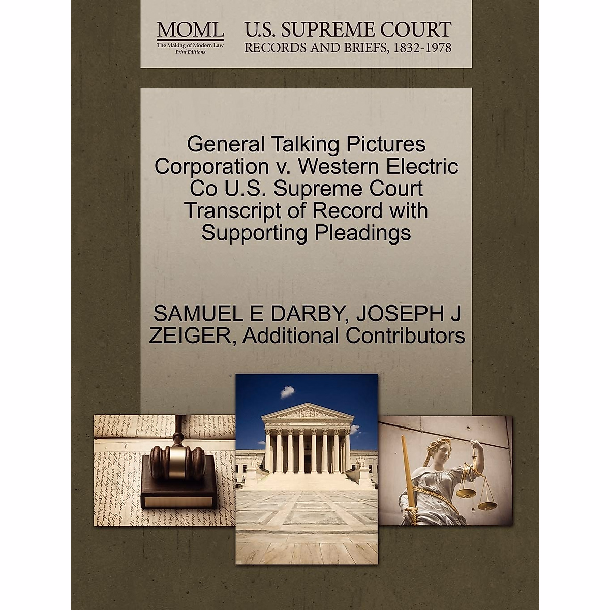 General Talking Pictures Corporation v. Western Electric Co U.S. Supreme Court Transcript of Record with Supporting Pleadings
