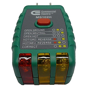 Commercial Electric 110-220V AC/DC Voltage Tester with GFCI Outlet Tester