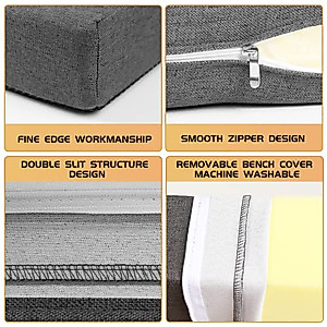 FINDEN Bench Cushion 45 inch, Non-Slip Bench Cushion for Indoor/Outdoor Furniture, Long Seat Cushion for Window Patio Piano Garden Storage, (45x18x3) Brown