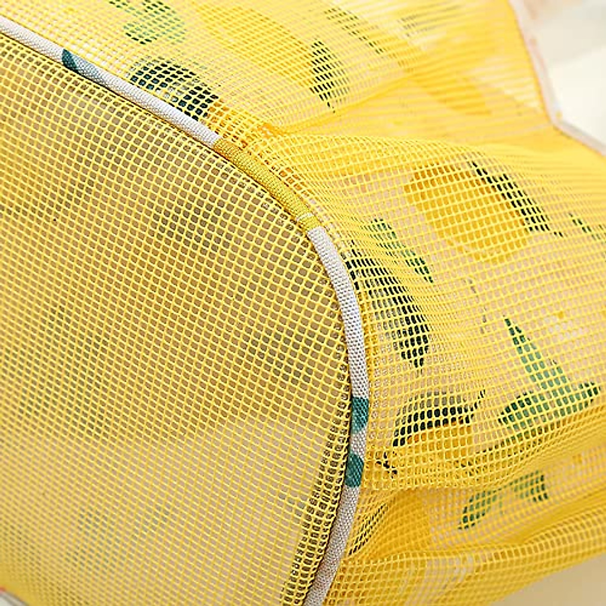 Mesh Shower Caddy Bag - Mesh Shower Basket for College Dorm Room Essentials, Portable and Light Quick Dry Bath Organizer for Beach Camp Gym (Yellow)