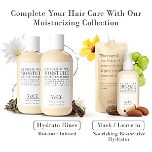 VoCÊ I Natural Hydrating Shampoo for Dry, Frizzy Hair | Moisture-Infused Vegan Shampoo for Normal to Thick Hair | Non-Toxic, Cruelty-Free with Shea Butter, White Tea, Vanilla Cactus (8.5 oz | 250 ml)