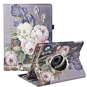 New Rotating Case for iPad 10.2" 9th / 8th / 7th Generation - 360 Degree Rotating Stand Protective Cover with Auto Sleep Wake for iPad 10.2 inch 2021/2020 / 2019 (Oil Painting Roses)