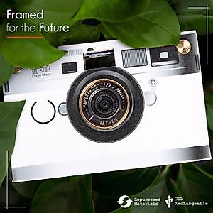 Paper Shoot Camera - 18MP Compact Digital Papershoot Camera Gift for Kid with Four Filters, 10 Sec Video & Timelapse - Includes: 32GB SD Card, 2 Batteries & Camera Case - Classic White