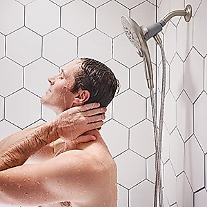 Moen Engage Spot Resist Brushed Nickel Magnetix Six-Function 5.5-Inch Handheld Showerhead with Magnetic Docking System, Detachable Shower Head, 26112SRN