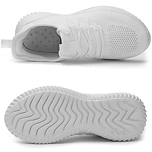 Womens Ladies Walking Running Shoes Slip On Lightweight Casual Tennis Sneakers Girls Kids Zapatos de Mujer White