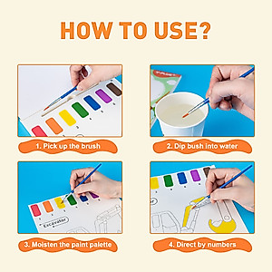 YPLUS Paint with Water Books for Toddlers, Watercolor Painting Paper for Kids Ages 1-3, 2-4, Art Craft Gift for Drawing with Brush, Animals